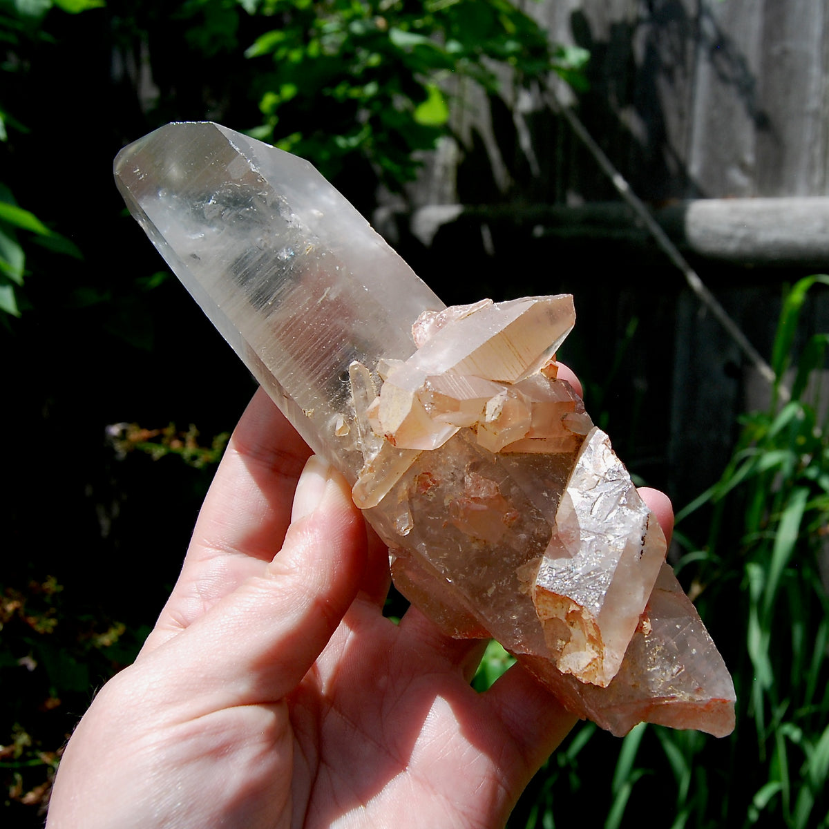 7in 395g Channeler Cross Pink Shadow Smoky Lemurian Seed Quartz Crysta ...